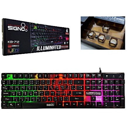 คีบอร์ดเกมมิ่ง เมาส์เกมมิ่ง SIGNO Keyboard KB-712 / KB-712+GM-112 ...