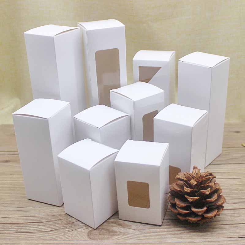 กล่องกระดาษ สีขาว หลายขนาด 5x5x20 ซม. สําหรับใส่ของขวัญ คุกกี้ ของเล่น ...