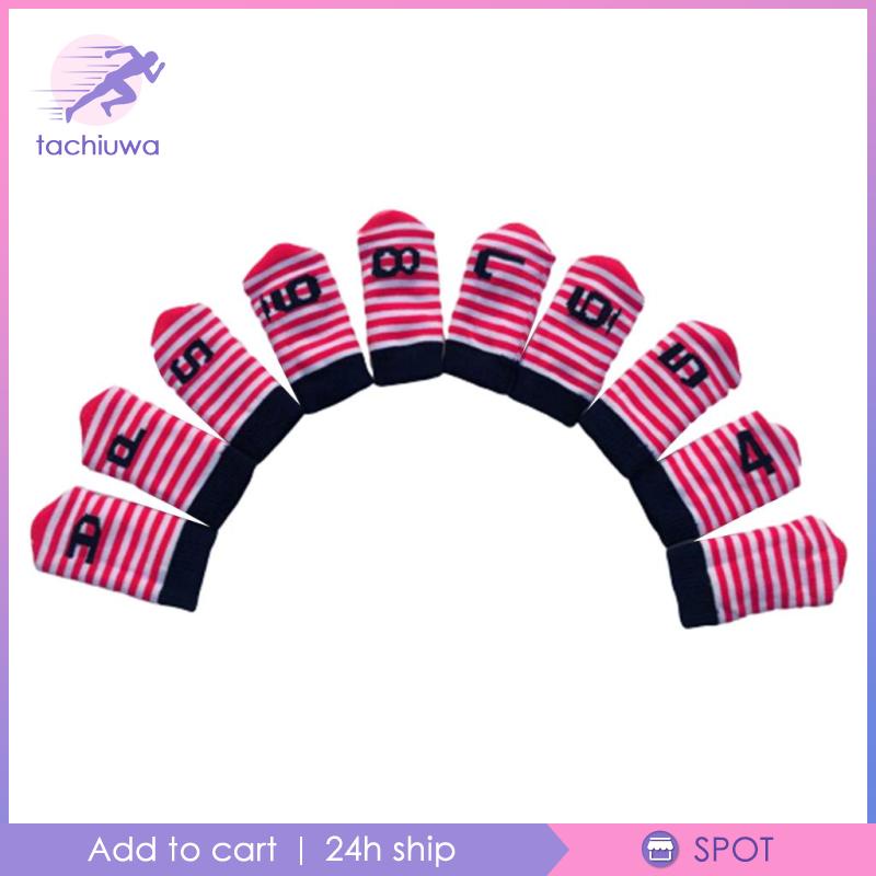 10Pieces Golf Club Head Cover Iron Putter Headcover Protect Sock Red ...