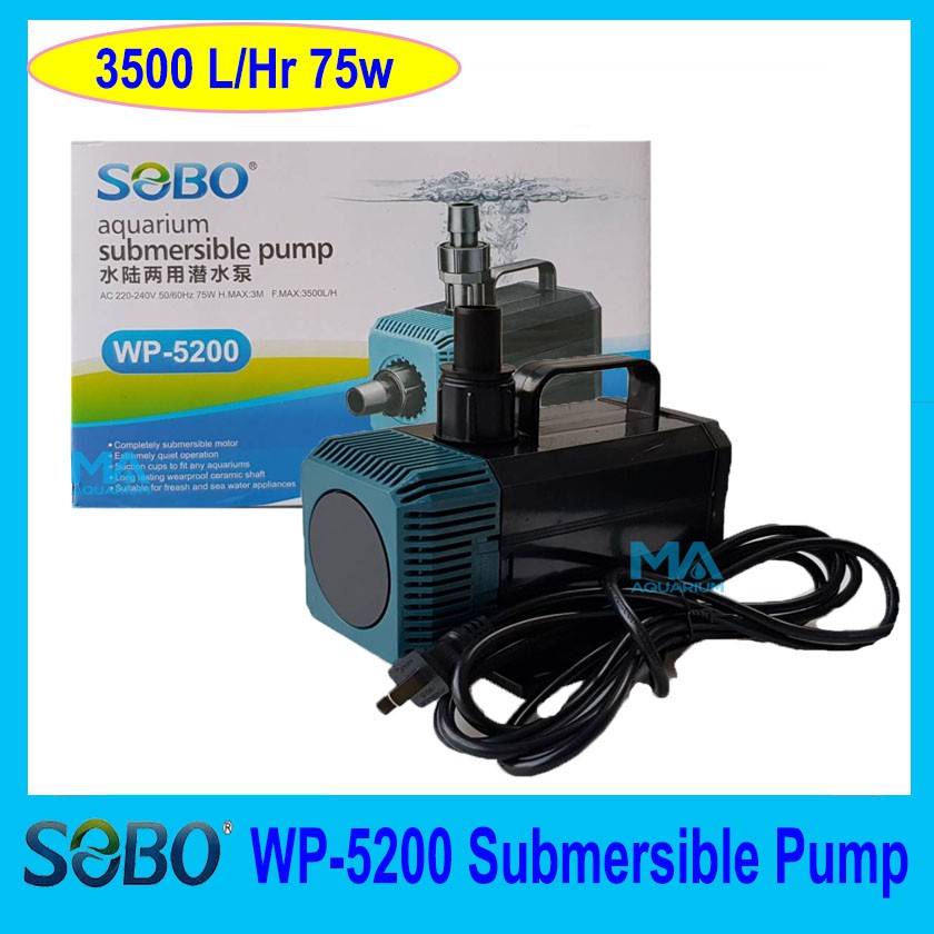 ปั้มน้ำ SOBO WP-5200 Water Pump 3500L/Hr 75w | Shopee Thailand
