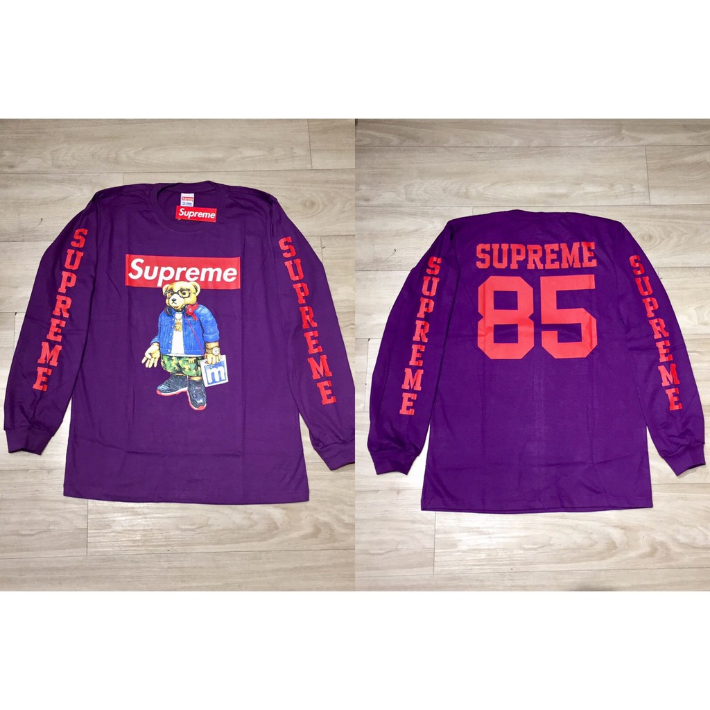 เสื้อแขนยาว แขนจั๊ม เสื้อกันหนาวซูพรีม ลาย mario,หมี supreme sweater ...