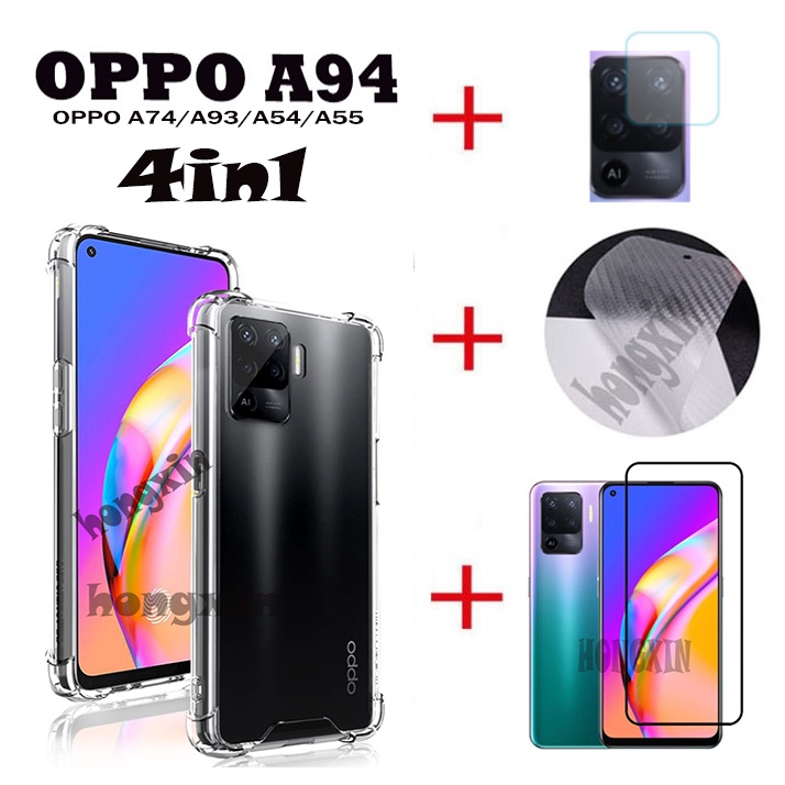 (4in1) สําหรับoppo A94 (2021) A95 5G A74 A54 A55 A93 A53 A92 A52 สี่มุมDrop-Resistantโปร่งใสเคส ...