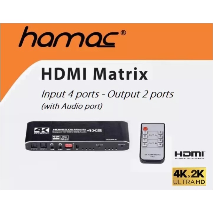 HDMI 2.0 Matrix 4x2 (4 in 2 out) support 4K 2K ( ใช้ได้เหมือน HDMI ...