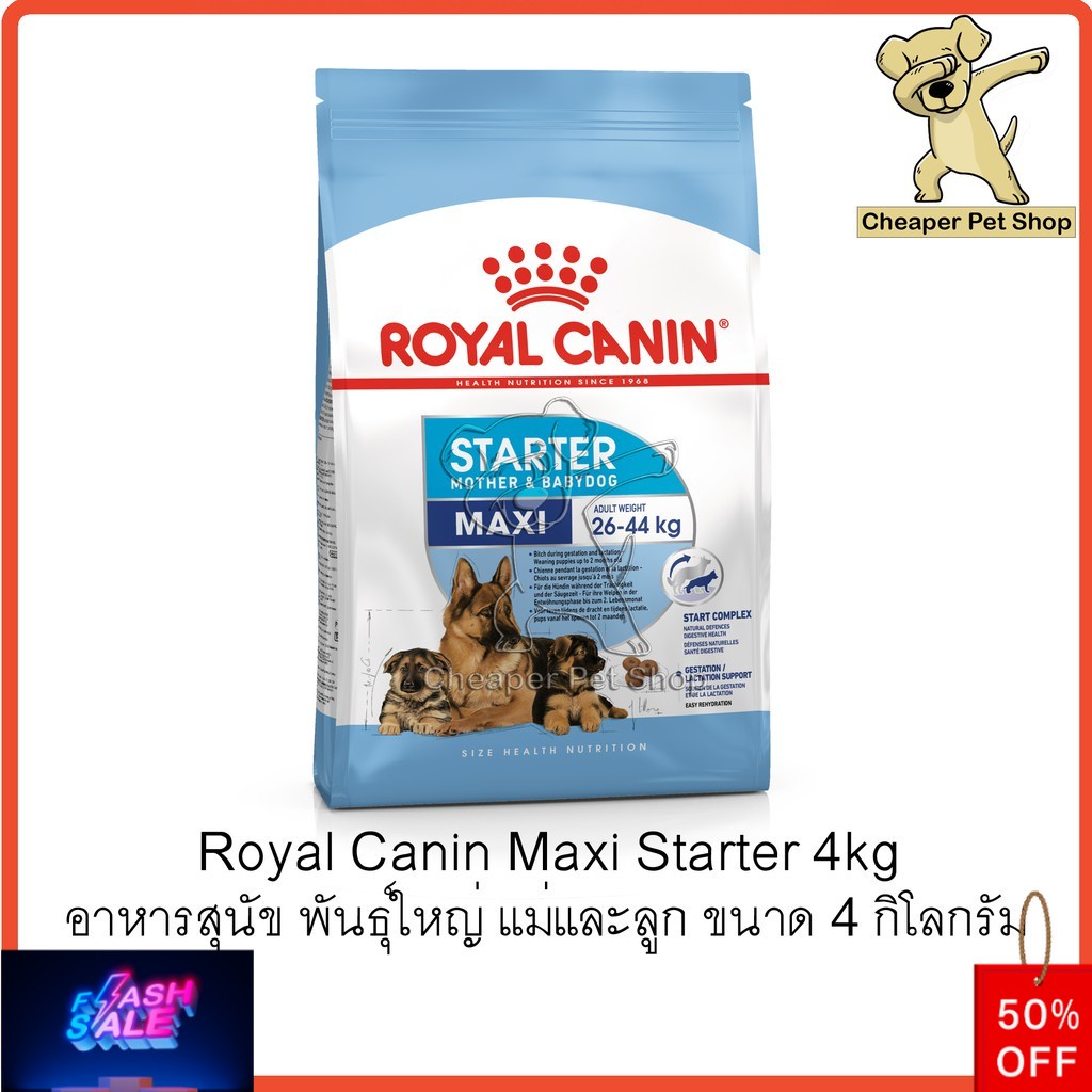 Royal Canin Maxi Starter 4kg โรยัลคานิน อาหารสุนัข พันธุ์ใหญ่ แม่และลูก ...