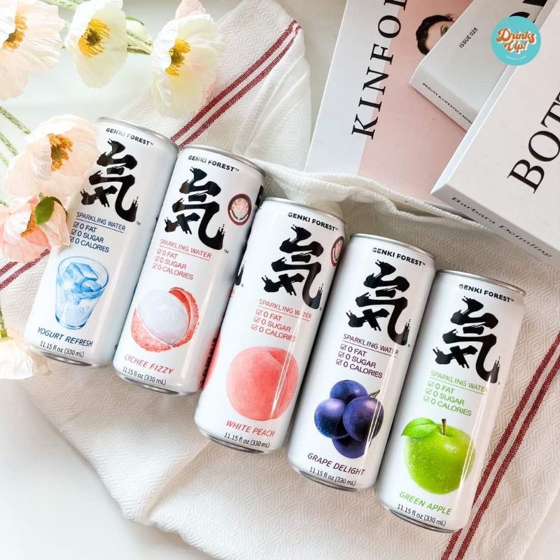 Genki forest Sparkling water กลิ่นผลไม้ อร่อย สดชื่น ไม่มีน้ำตาล 0แคล 330ml. | Shopee Thailand