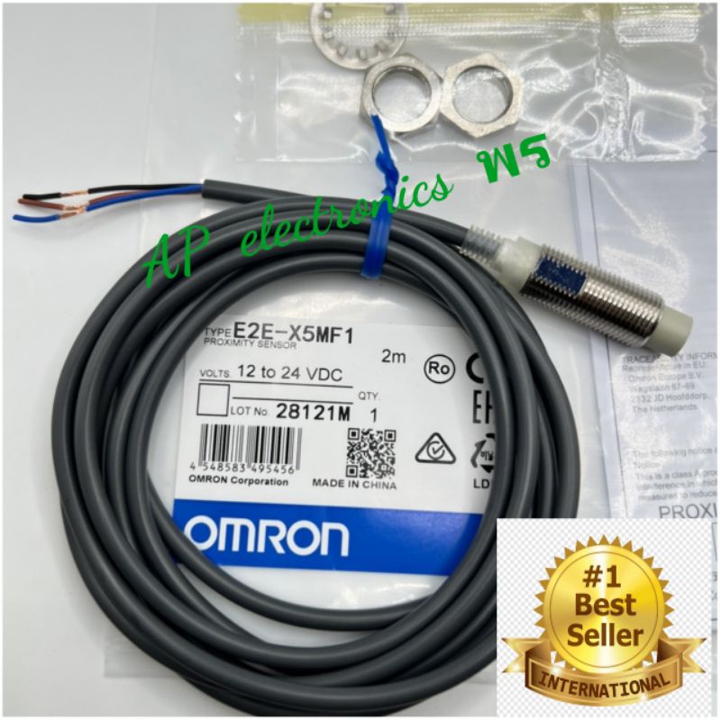 เซ็นเซอร์ E2E-X5ME1 ชนิดจับโลหะ12มิล 12-24V NPN NO หัวโผล่ 3 สาย ...