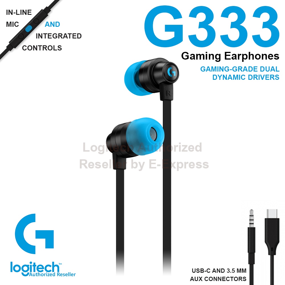 Logitech G333 Gaming Earphones (Black) หูฟังสำหรับเล่นเกม สีดำ ของแท้ ...