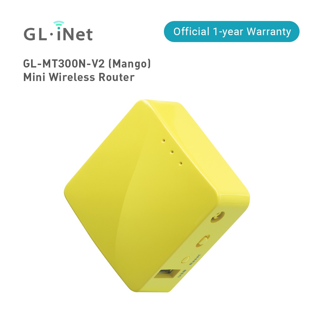 Gl.inet Gl-MT300N-V2 (Mango) Wireless Vpn Portable Mini Router, Mobile ...