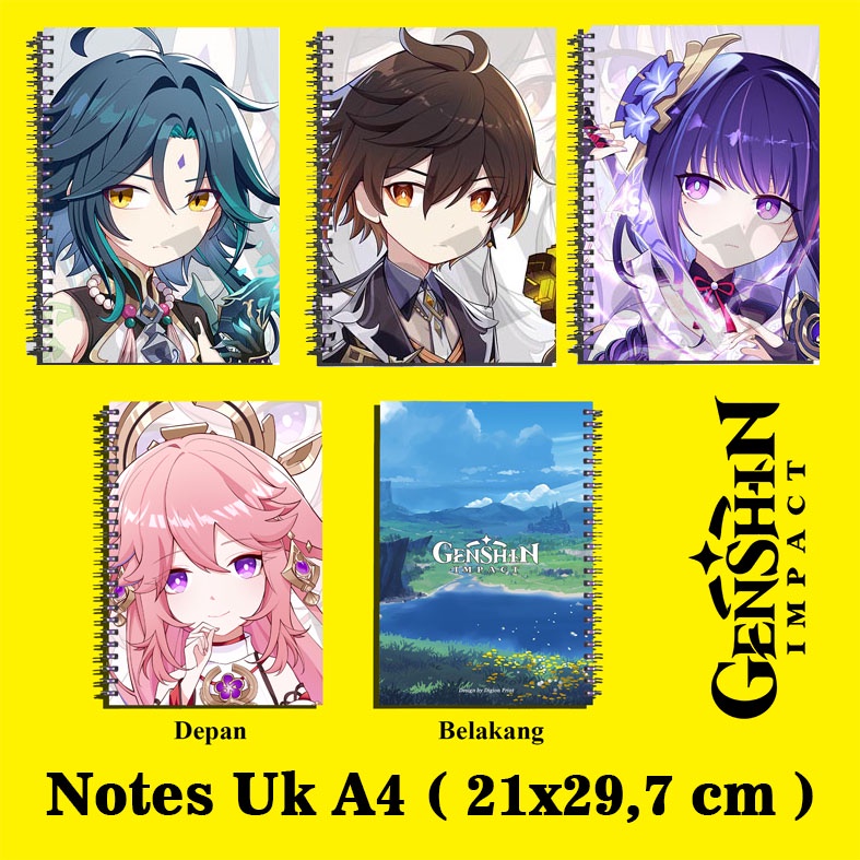 Notes / note book / notebook / อะนิเมะเกม genshin impact ขนาด A4 ...