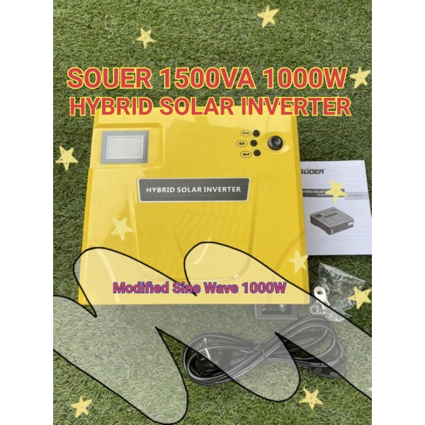 SUOER HYBRID SOLAR INVERTER 1500VA 1000W DC12V เป็นAC220V MODIFIED SINE ...