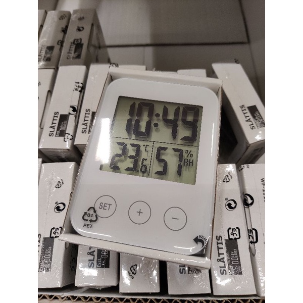 🔥SALE🔥นาฬิกาพร้อมไฮกรอ/เทอร์โมมิเตอร์ อิเกีย SLATTIS | Shopee Thailand