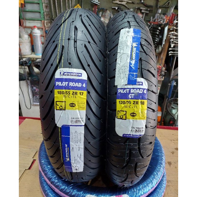 Michelin Pilot Road4 120/70-18+180/55-17 | Shopee Thailand