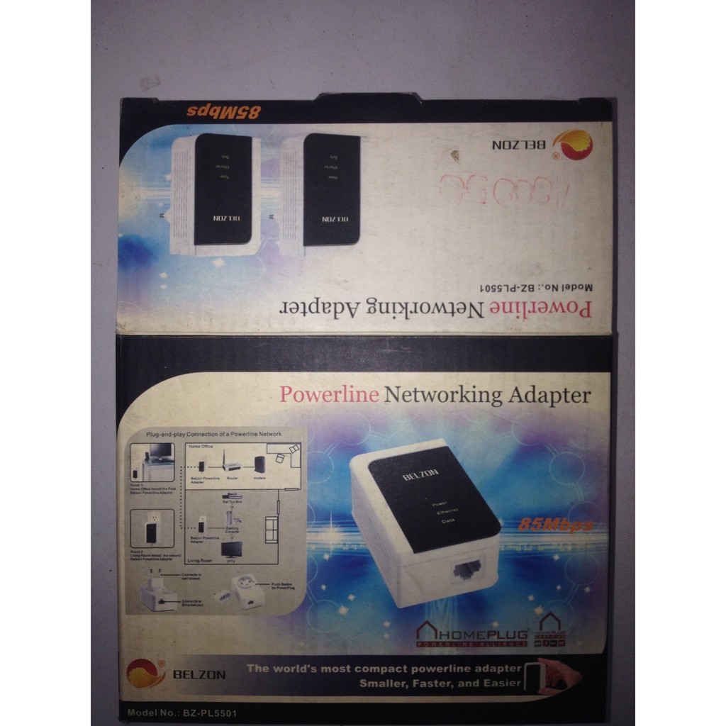 power line networking Adapter 85 Mbps BELZON BZ-PL5501 ส่งสัญญาณ internet LAN ไปยังสายไฟฟ้าใน ...