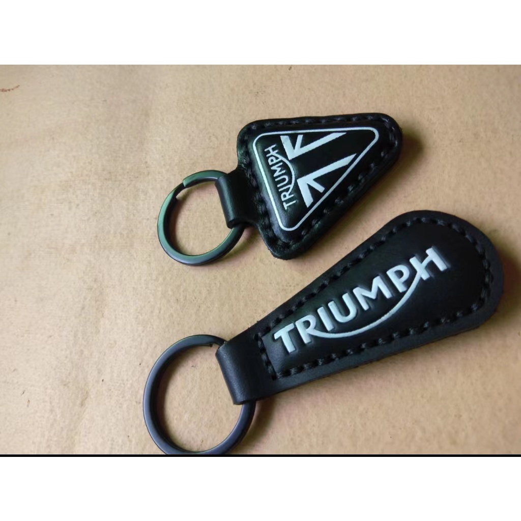 Triumph motorcycle leather key chain car shop custom gift TIGER SPORT ...