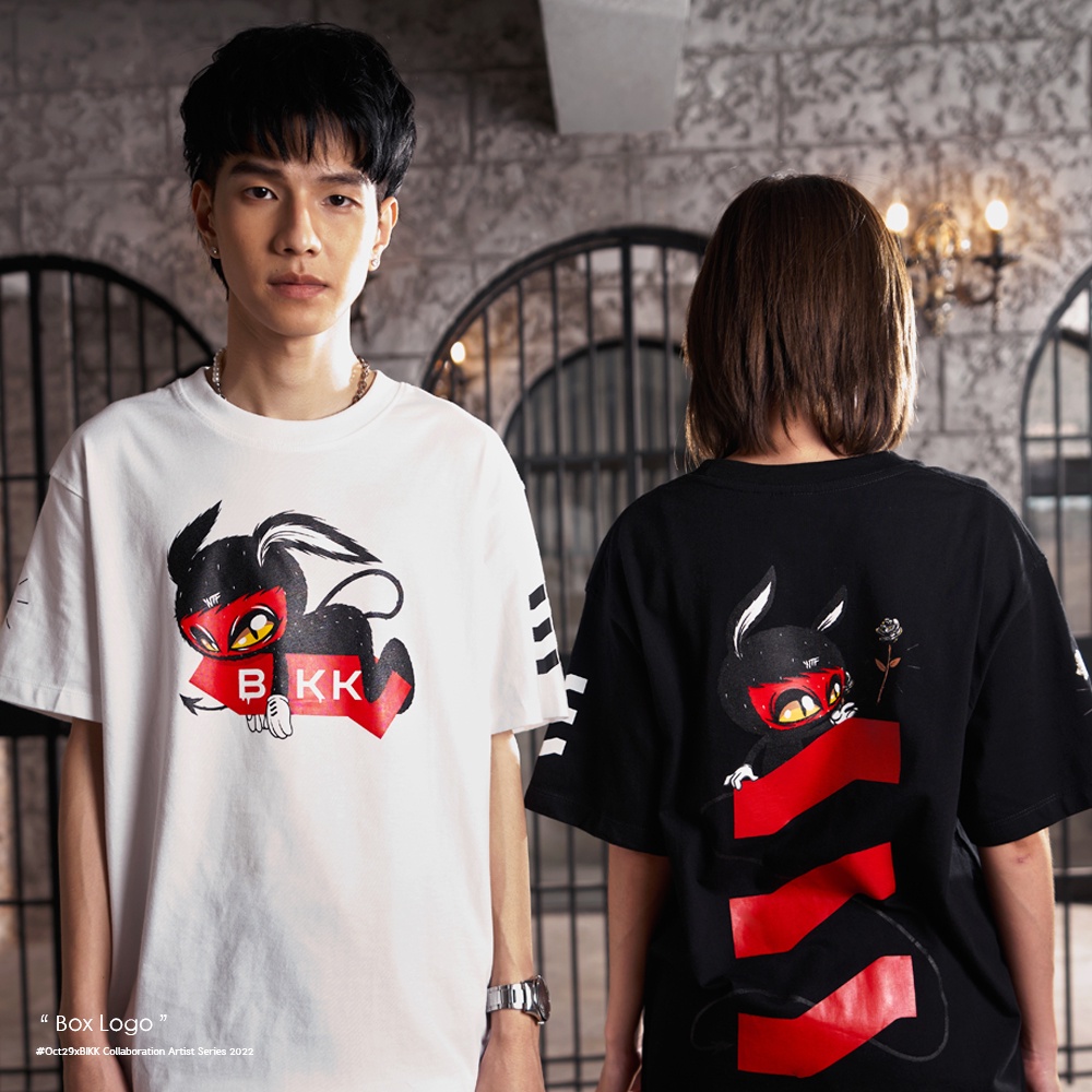 เสื้อยืด Oct29 x BIKK “Box Logo” Oversized Tee | Shopee Thailand