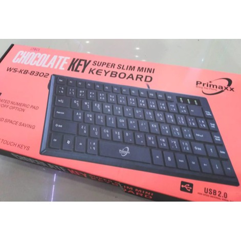 Primaxx KB-8302 Super Slim Mini Keyboard คีย์บอร์ดขนาดเล็ก USB (สีดำ ...