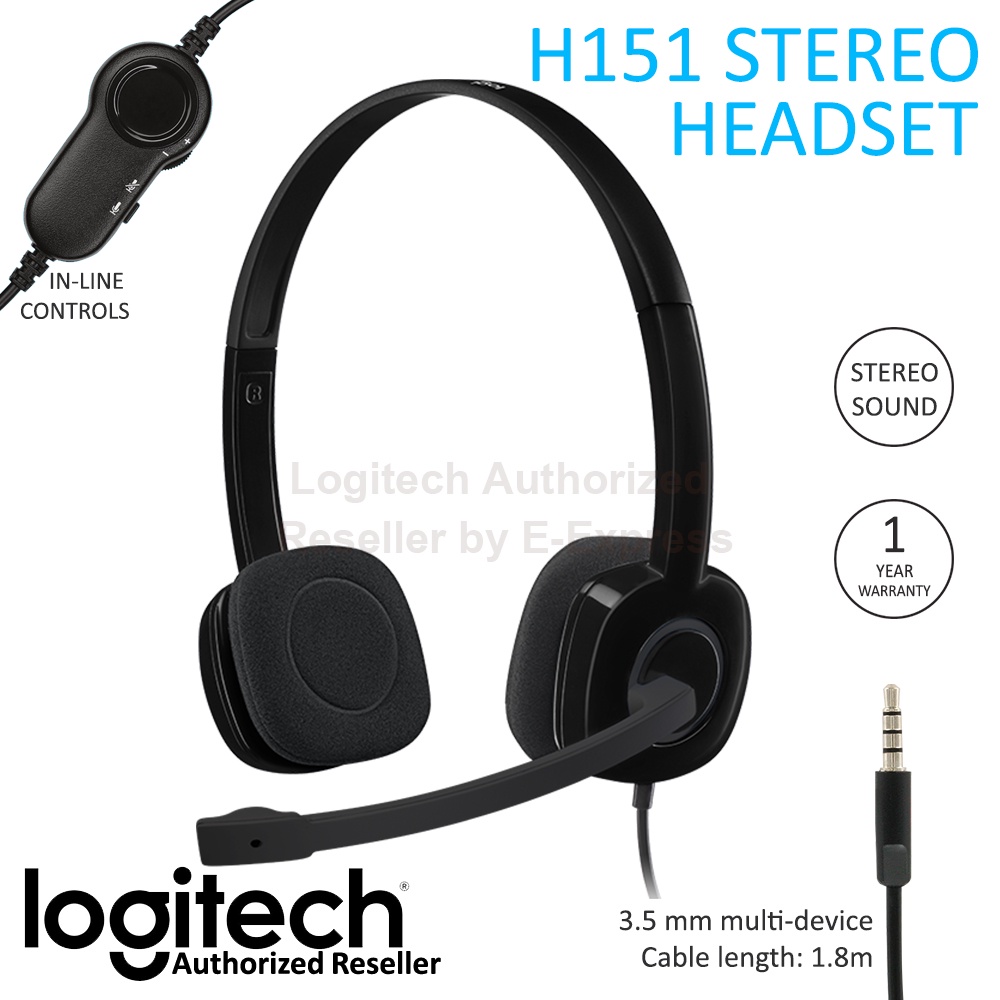 Logitech H151 Stereo Headset ประกันศูนย์ 1ปี ของแท้ | Shopee Thailand