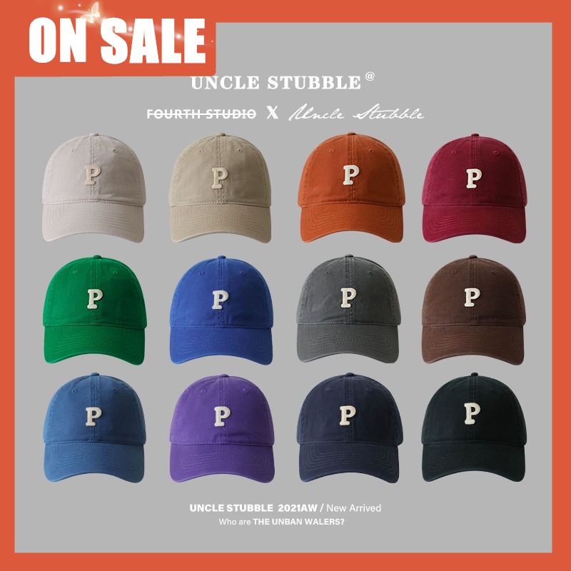 P-letter versatile cap men's and women's Unisex soft top baseball cap ...