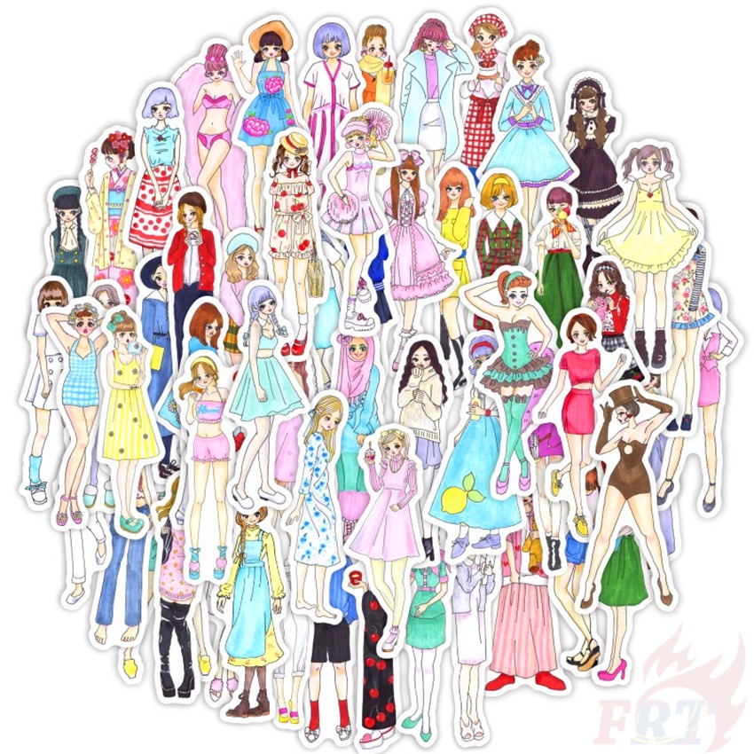115Pcs/Set Modern Girls Series A สติ๊กเกอร์ DIY Fashion Waterproof ...