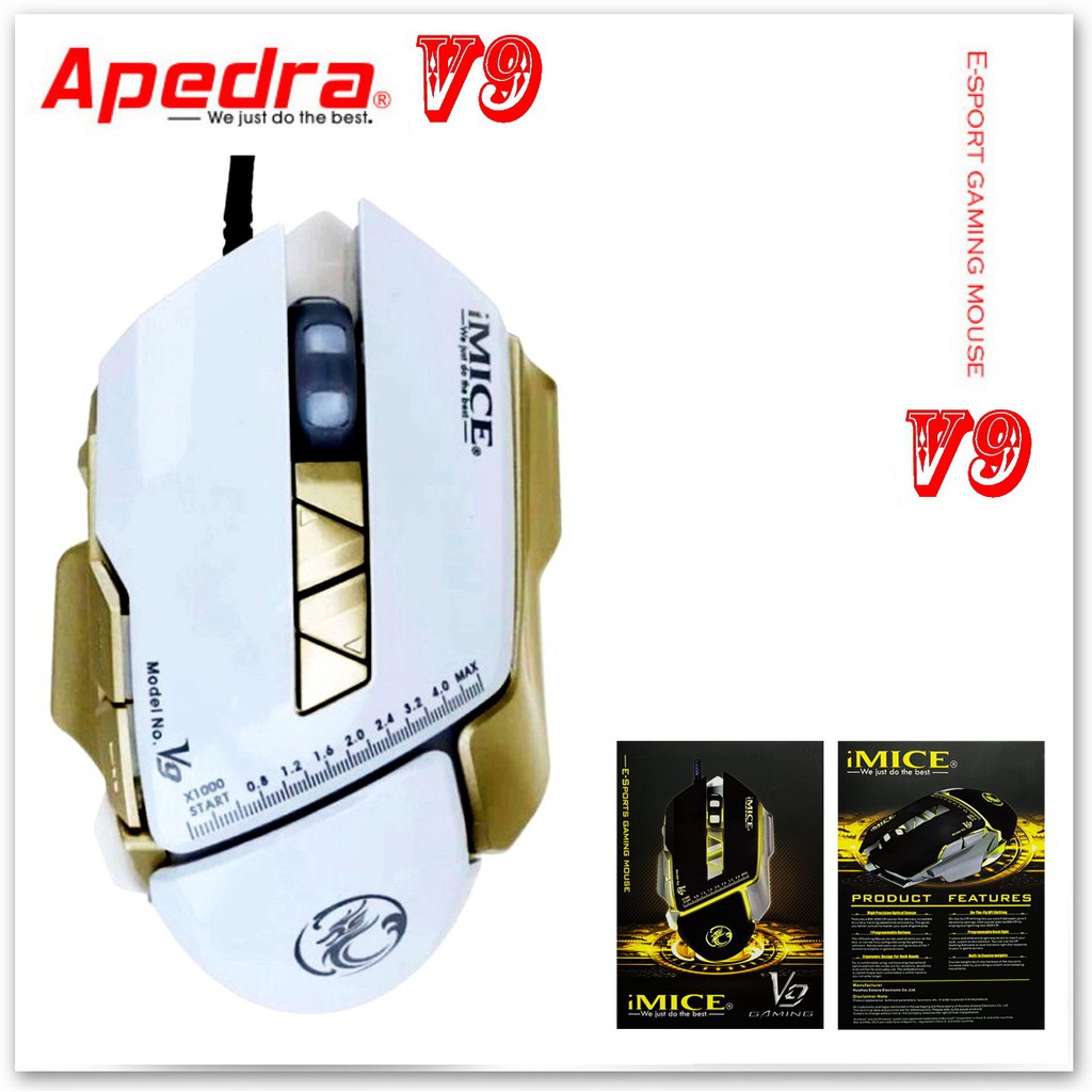 iMICE V9 Optical Programmable Gaming USB Wired Macros Games Mouse Mice ...