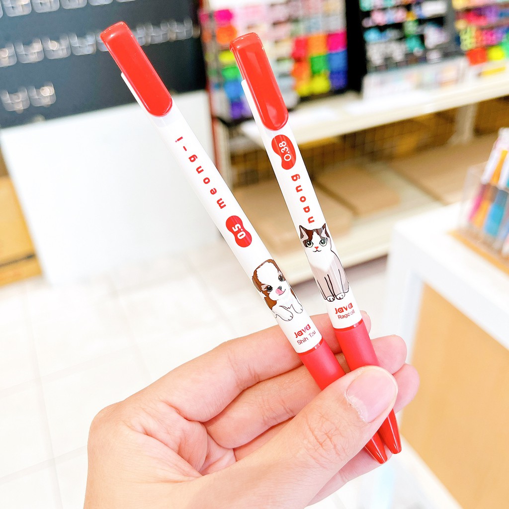 Java รุ่น Naong 0.38 mm. / รุ่น Meong-i 0.5 mm. ปากกาลูกลื่นสี | Shopee ...