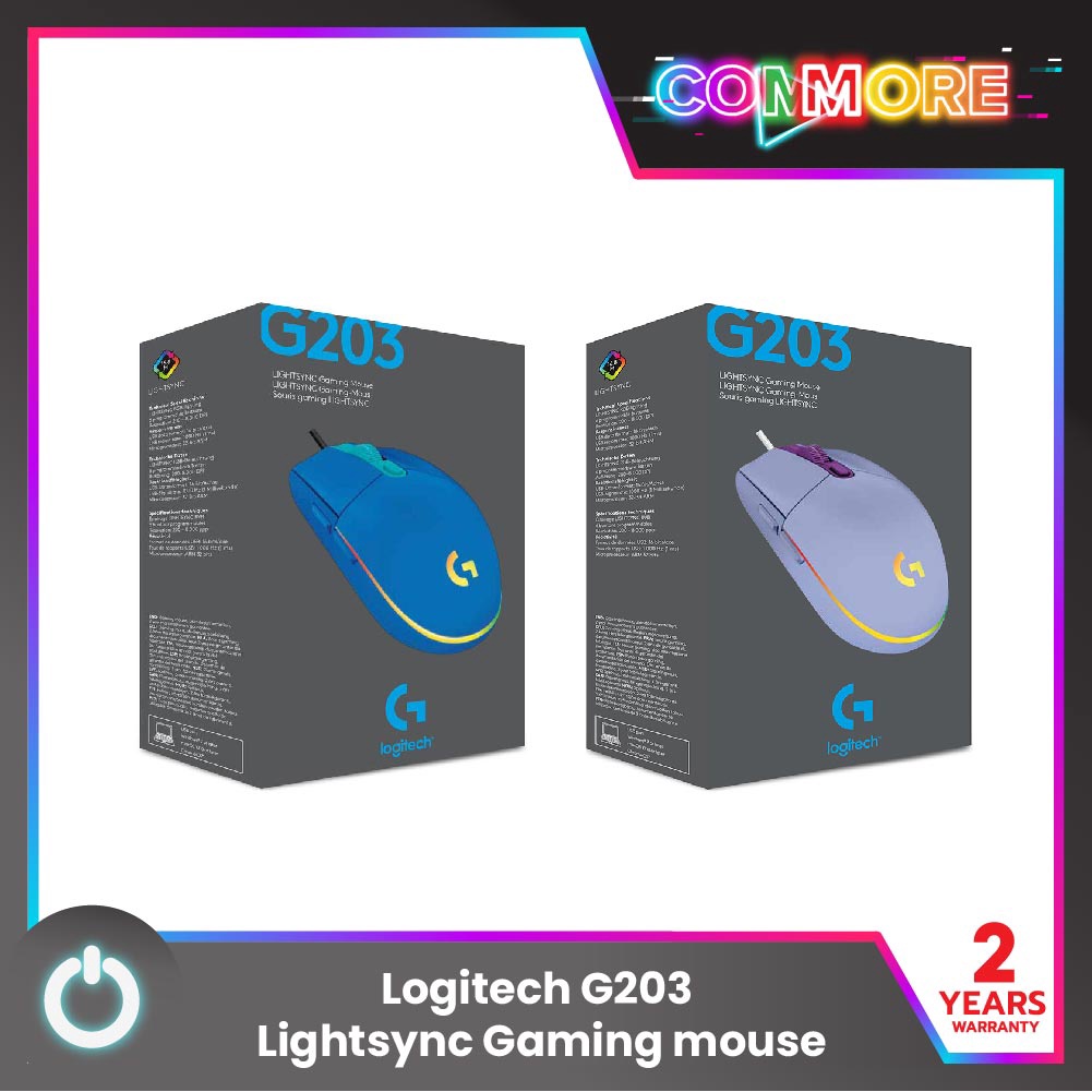 Logitech G203 Lightsync Gaming mouse เมาส์เกมมิ่ง | Shopee Thailand