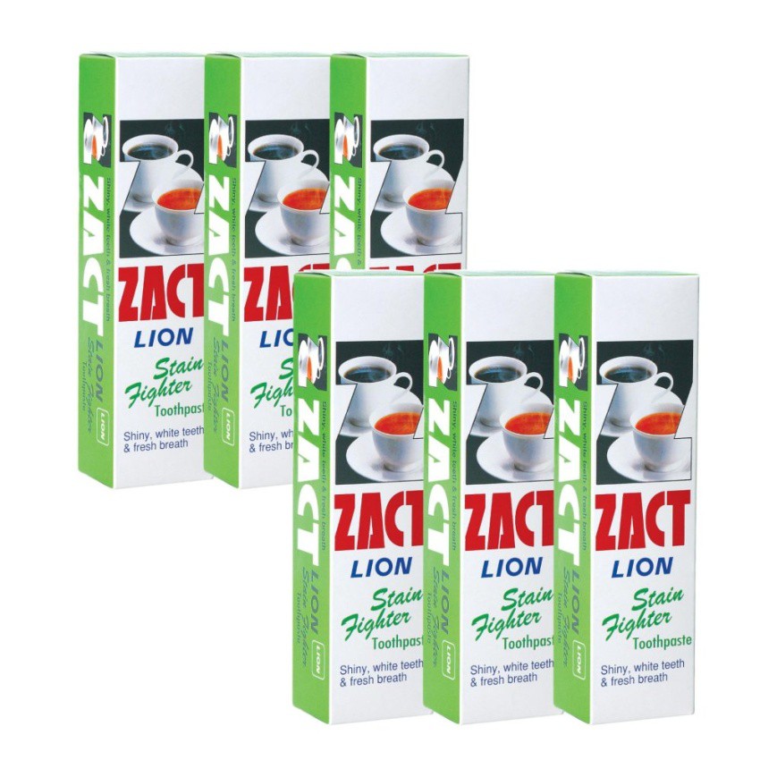 ZACT ยาสีฟัน ขจัดคราบ แซคท์ สูตรสำหรับผู้ดื่มกาแฟ และชา (สีเขียว) 160 g x 6กล่อง | Shopee Thailand