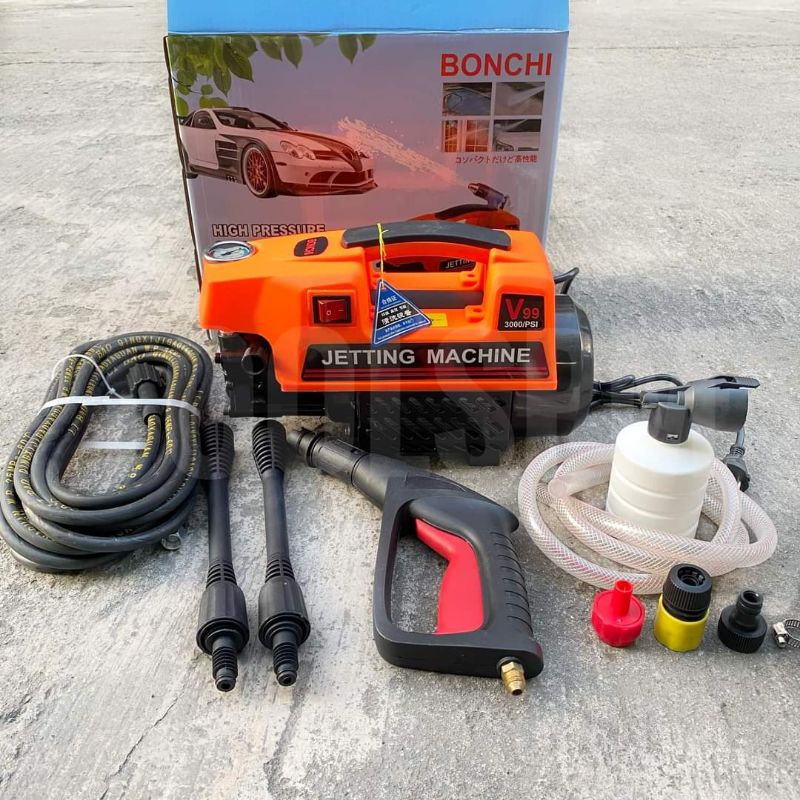 เครื่องฉีดน้ำ 350บาร์ ยี่ห้อ Bonchi พร้อมอุปกรณ์ครบชุด | Shopee Thailand