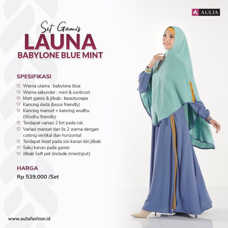 Aulia LAUNA BABYLONE ชุดเกมมินต์ สีฟ้า | Shopee Thailand