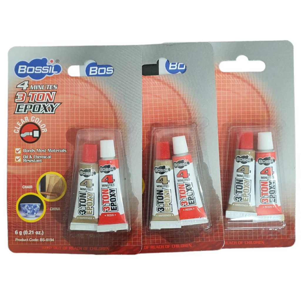 Bossil 4 Minutes 3Ton EPOXY BS-8194 (สีใส) กาวอีพ็อกซี่ ขนาด 6 กรัม ...
