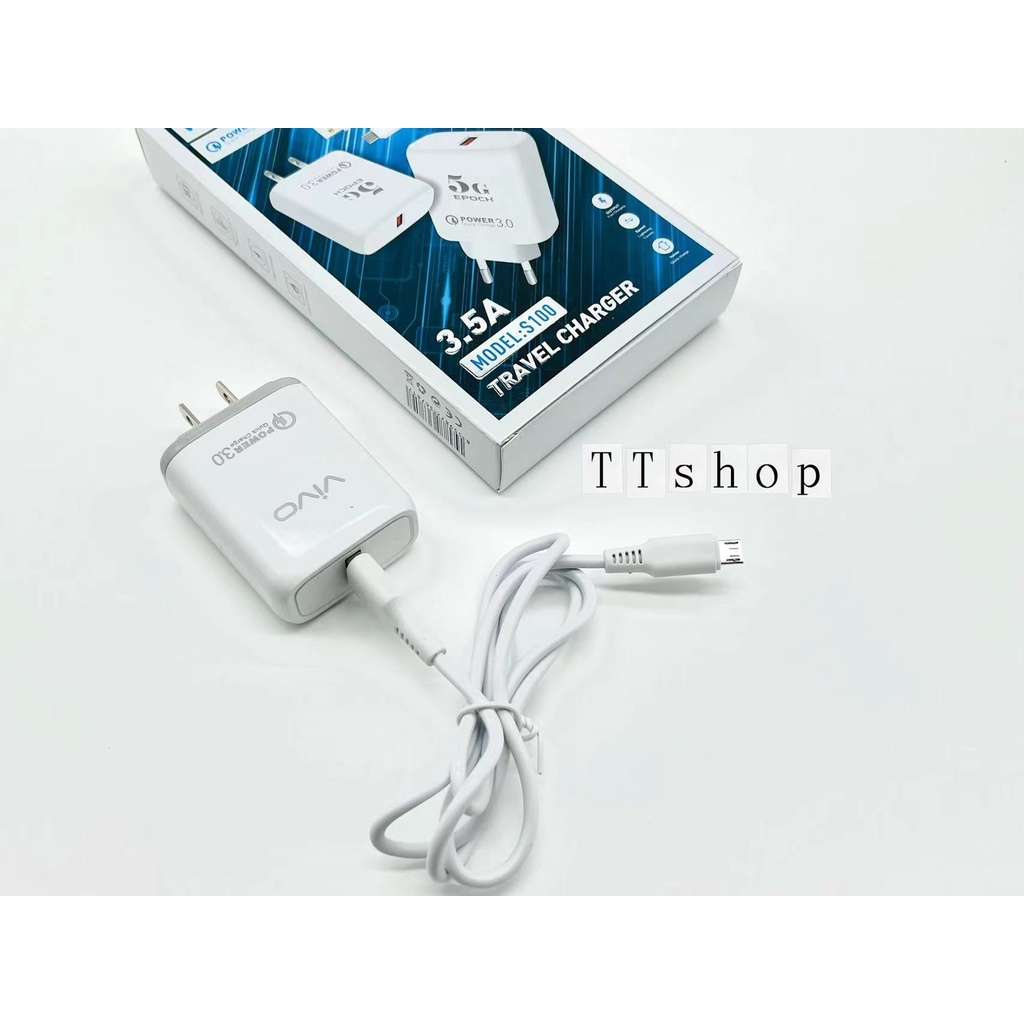 ชุดหัวชาร์จเร็ว+สายชาร์จเร็วรุ่นS-100/S-200 VIVO/OPPO/HUAWEI/SAMชุด ...