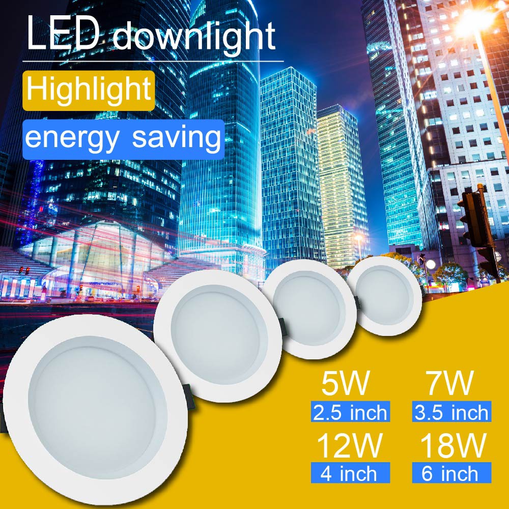 ไฟดาวน์ไลท์ LED 12W 18W 7W 5W ทรงกลม 4 นิ้ว 6 นิ้ว 3.5 นิ้ว 2.5 นิ้ว ปิดภาคเรียน ห้องเพดาน [รับ ...