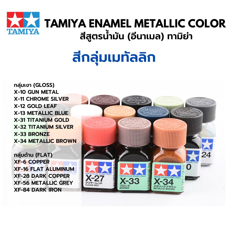 Tamiya Enamel Gloss Color สีอีนาเมลทามิย่าสีเมทัลลิก Metallic พาเนลไลน์ ...
