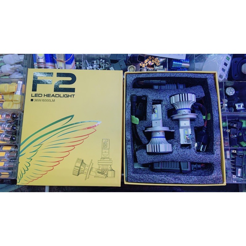 1คู่ ไฟหน้ารถยนต์ Led F2 สว่าง 6000lm มีขั้ว หลอดไฟตัดหมอก H4 H7 H11 ...