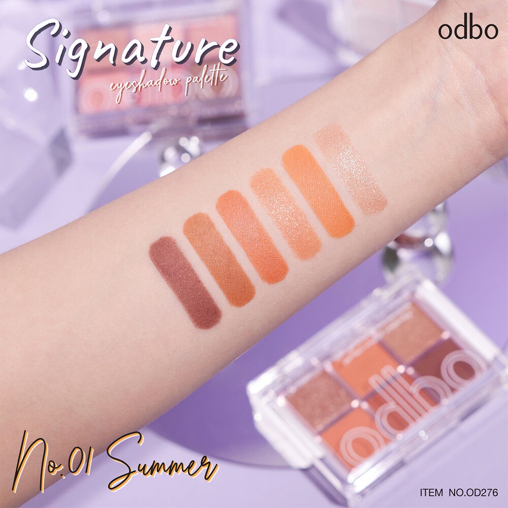 ODBO Signature Eyeshadow Palette 4.8g โอดีบีโอ อายแชโดว์ 6 เฉดสี | Shopee Thailand