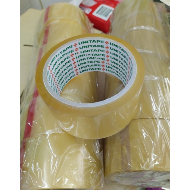 UNITAPE ยูนิเทป เทปปะลังอย่างดี ใส/ทึบ (ยกแพ็ค6ม้วน) | Shopee Thailand