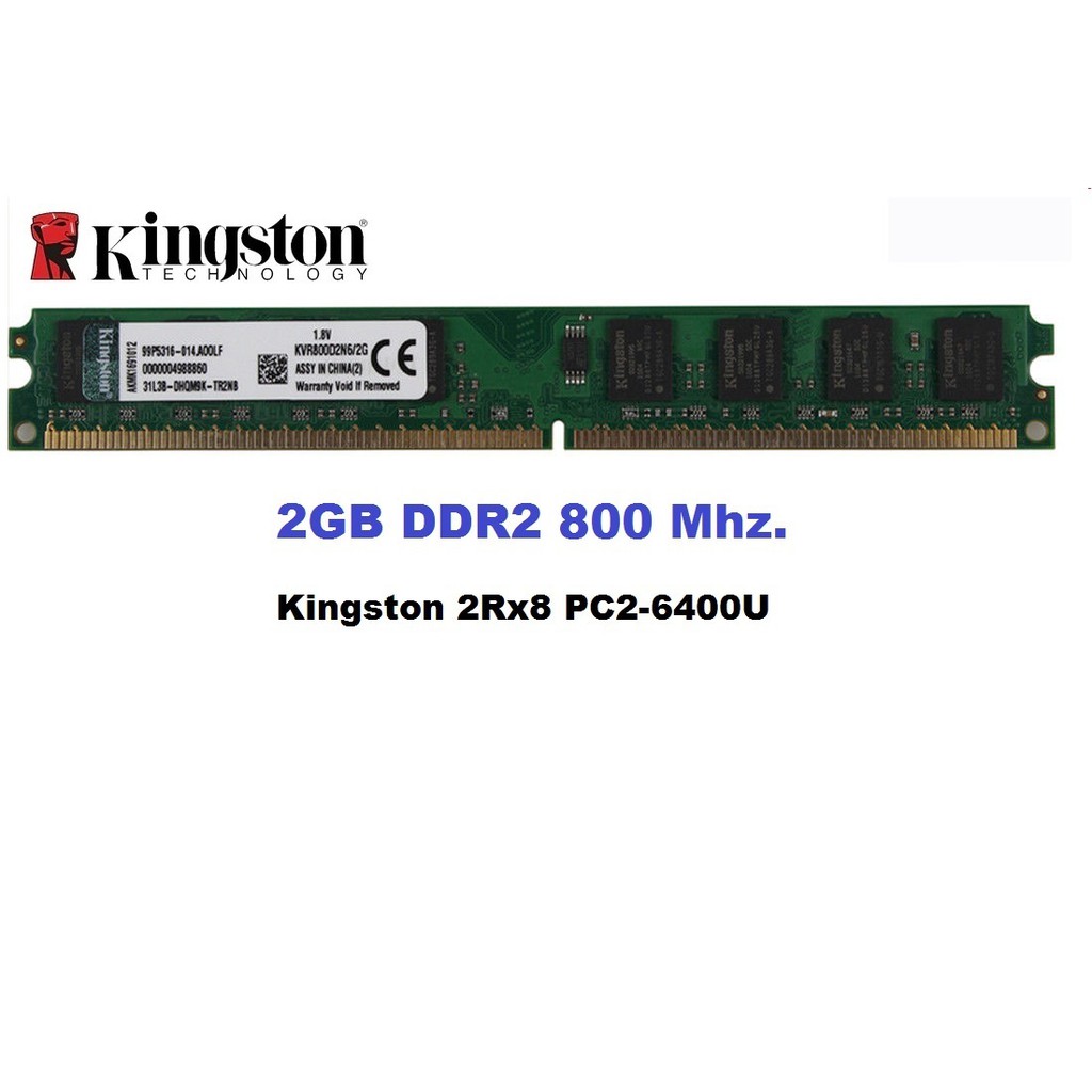 แรม Kingston DDR2 2GB PC2-6400 DDR2-800MHz สำหรับเครื่องคอมพิวเตอร์ สินค้าใหม่เก่าเก็บ | Shopee ...