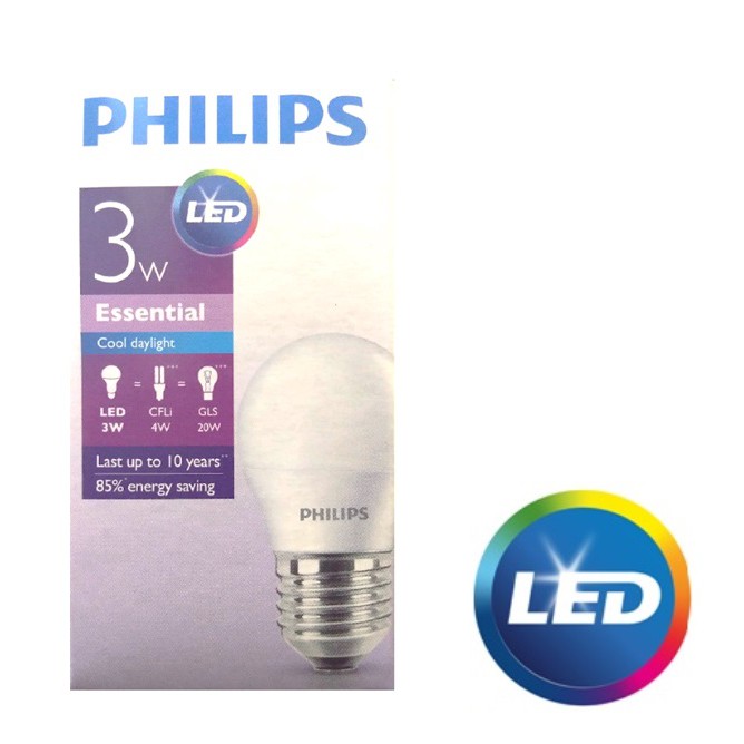 Philips LED Bulb 3W Essential Cool Daylight E27 | Shopee Thailand
