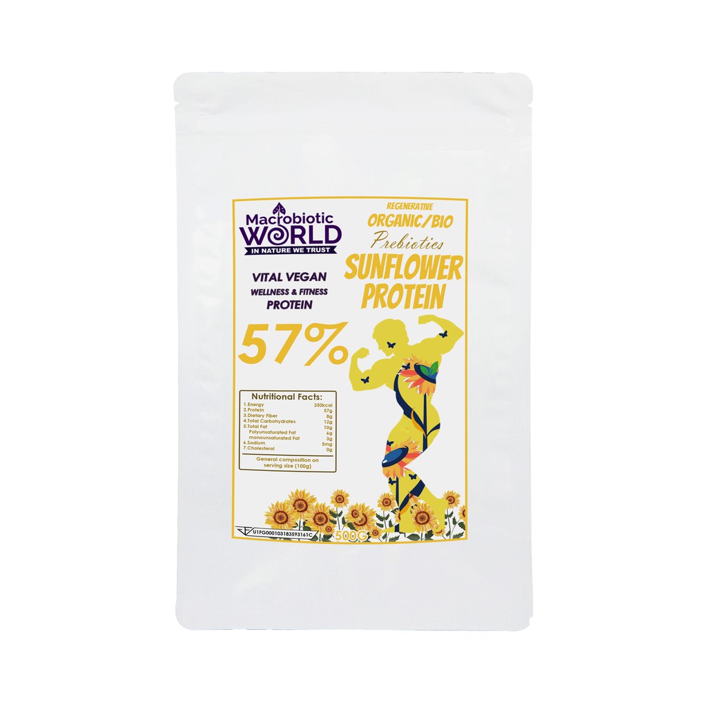 Organic/Bio Sunflower Protein 57% | โปรตีนจากเมล็ดทานตะวัน 500g ...