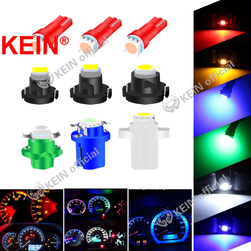 Kein 5PCS T5 Led เมตรหลอดไฟ W3W T4.2 T4.7 T3 B8.3 B8.4 B8.5 Dashboard ไฟ Led 17 73 74 2721 รถ ...
