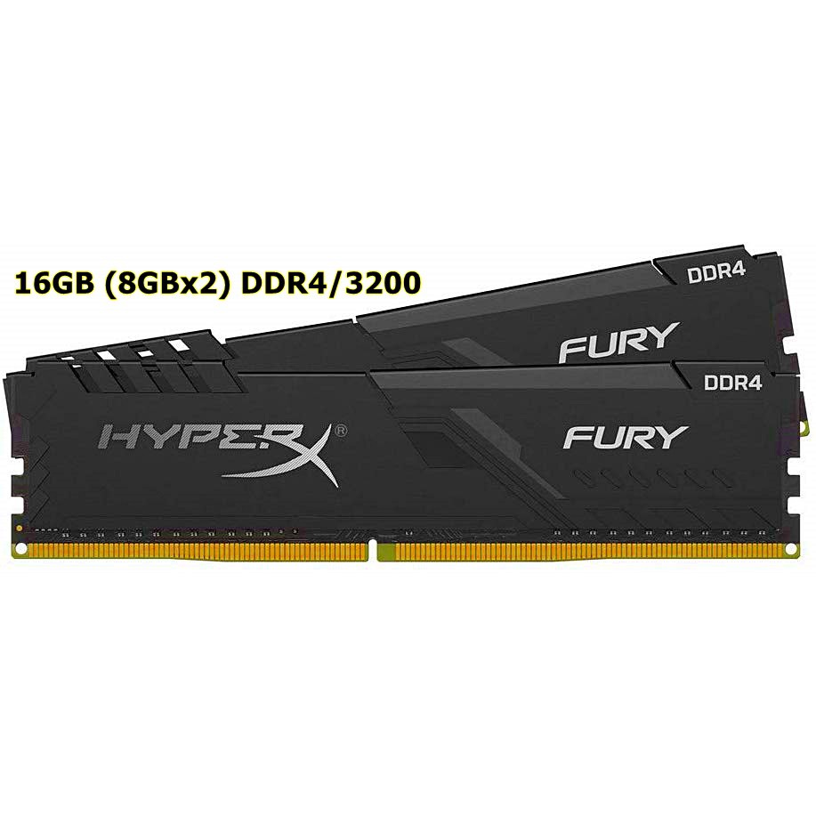 16GB (8GBx2) DDR4/3200 RAM PC (แรมพีซี) KINGSTON HyperX FURY BLACK (HX432C16FB3K2/16 ...