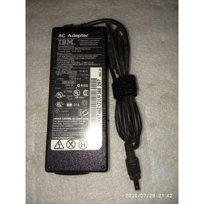 อะแดปเตอร์ IBM AC ของแท้ 16V 4,5A | Shopee Thailand