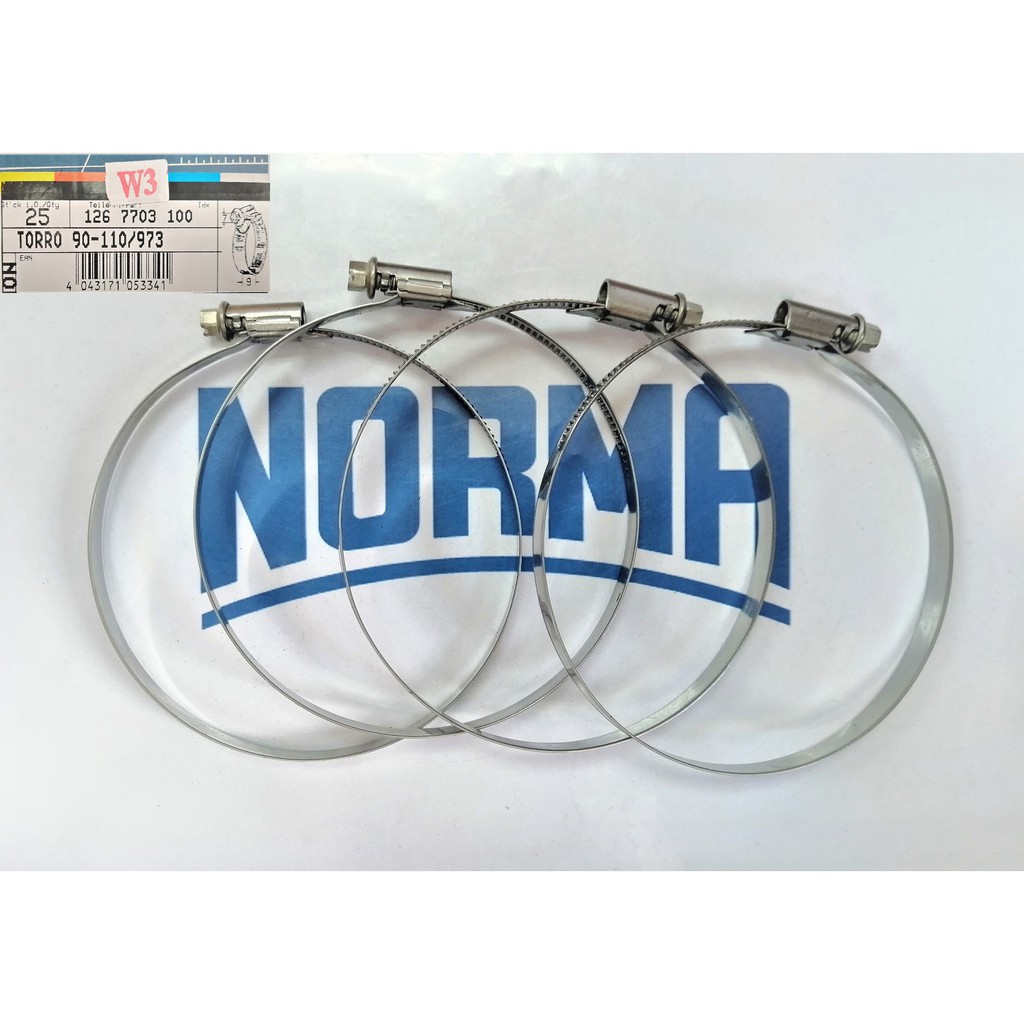 เหล็กรัดท่อสเตนเลส เข็มขัด NORMA W3-9 (60-80)-(130-150) NORMA TORRO W3 ...