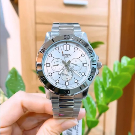 แท้100% นาฬิกา Casio รุ่น MTP-VD300D-7E นาฬิกาผู้ชาย สายแสตนเลส หน้าปัดขาว รุ่นใหม่ล่าสุด - ของ ...