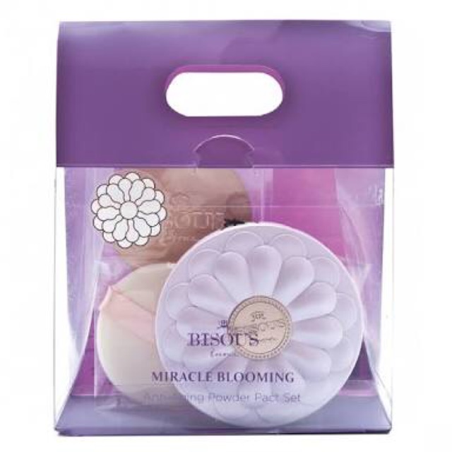 Bisous Bisous Miracle Blooming Anti-Aging Powder Pact แป้งพัฟเนื้อเนียนบาง ตลับม่วง | Shopee ...