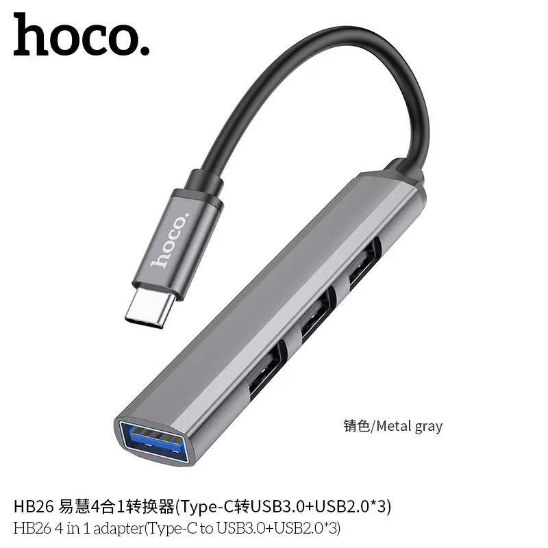 Hoco HB26 Hub USB 4in1 Adapter ฮับต่อพ่วงเพิ่มช่อง USB สำหรับโอนถ่าย ...