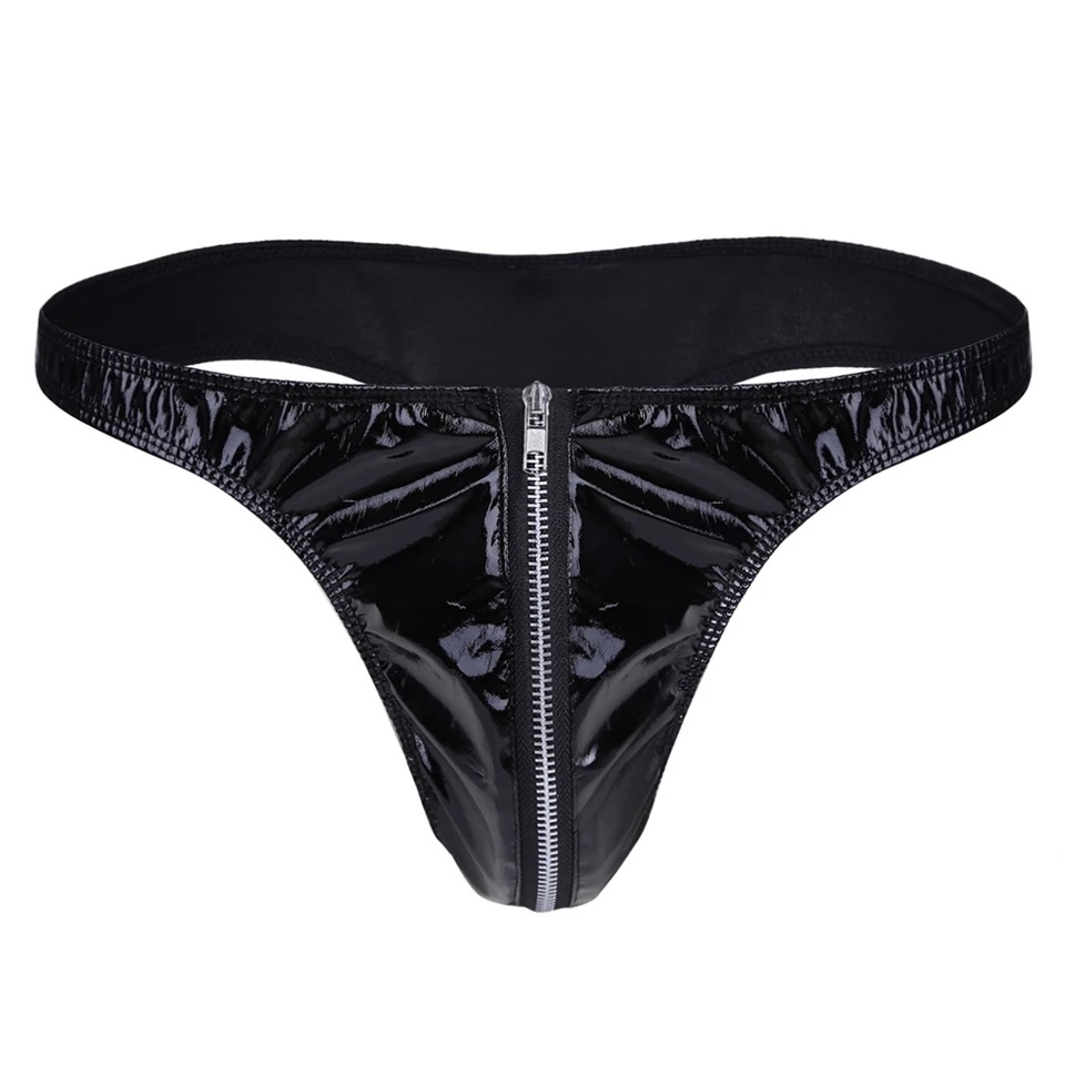 Mens เซ็กซี่เปิดเป้าหนังกางเกงขาสั้นเร้าอารมณ์ด้านล่างสําหรับ Sex Soft