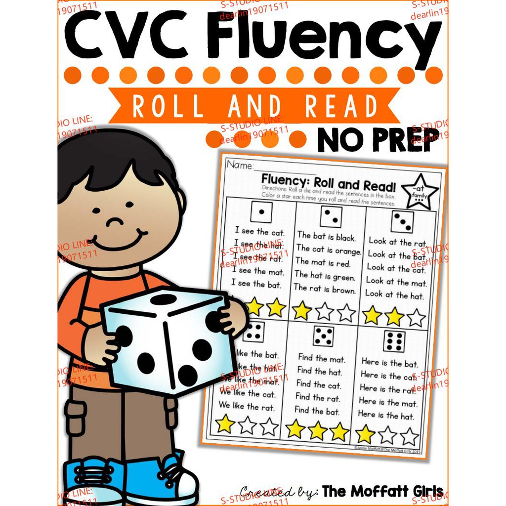 CVC Fluency: Roll and Readเอกสารเรียนภาษาอังกฤษ การเรียนภาษาอังกฤษ ...