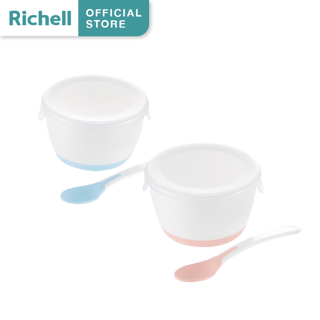 Best Seller!! Richell(ริเชล) ชุดชามป้อนอาหารเด็กพร้อมช้อนปลายนิ่ม เหมาะสำหรับเด็กวัย 4 เดือน+ (1 ...