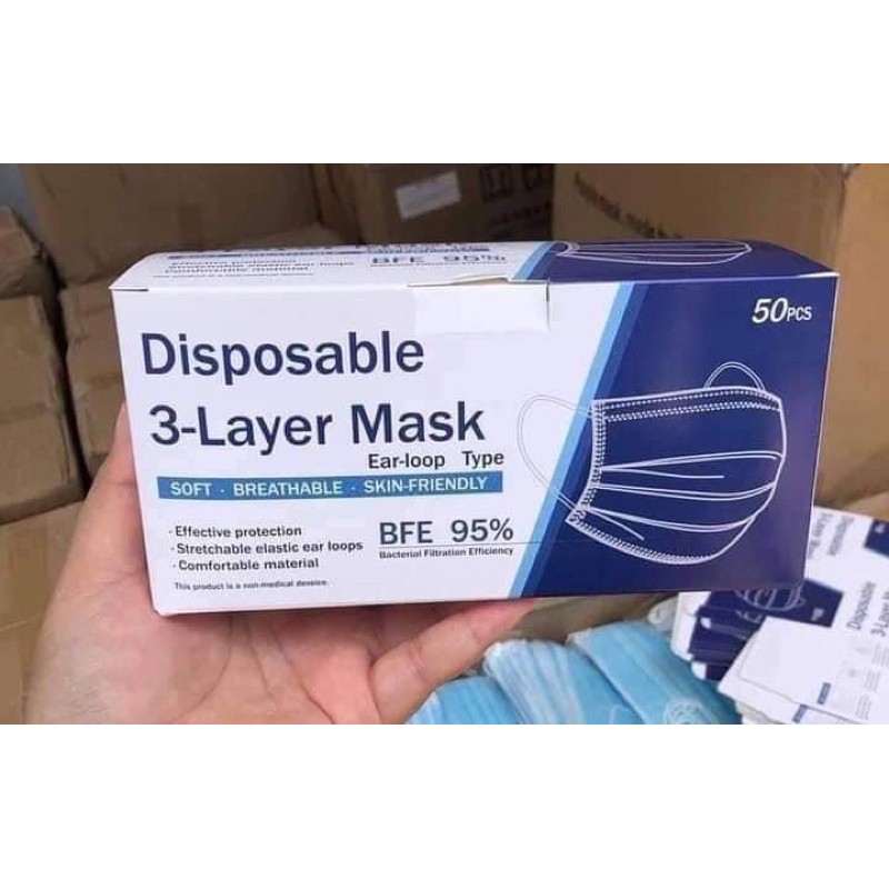 หน้ากากอนามัย Disposable 3-Layer Mask พร้อมส่ง | Shopee Thailand